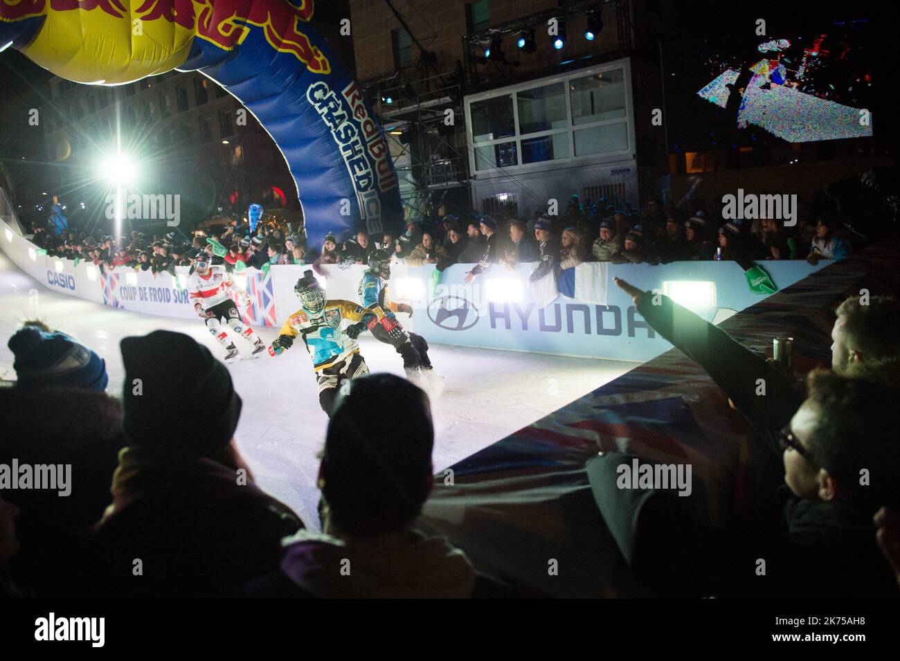 Ice skaters compete in the final of the Redbull Crashed Ice, the Ice ...