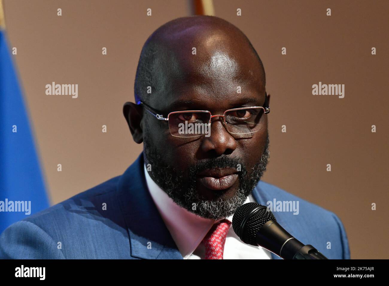 George Weah, former footballer, and new president of the republic of ...
