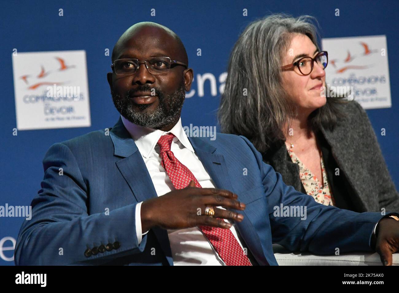 George Weah, former footballer, and new president of the republic of ...