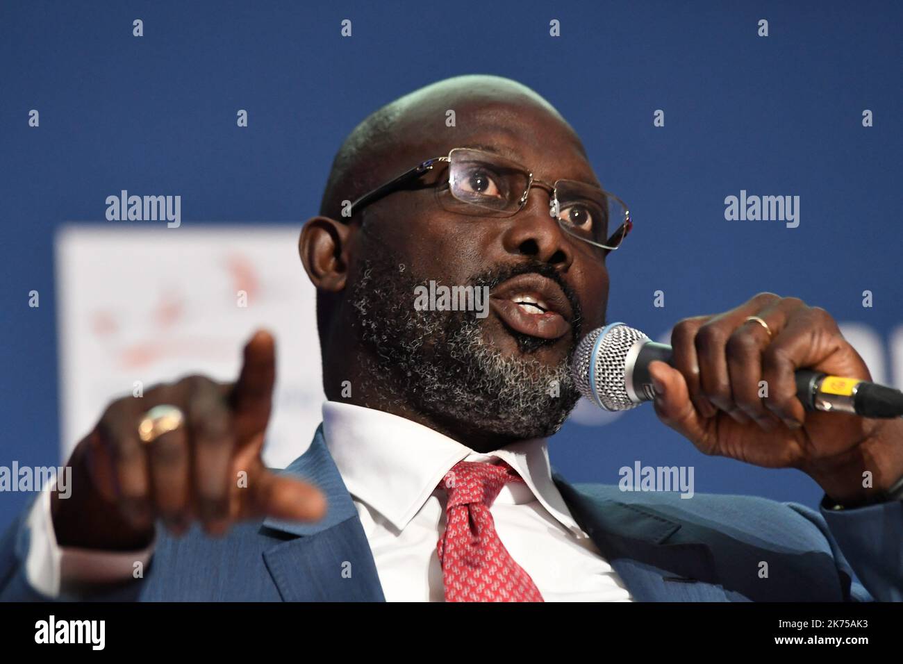 George Weah, former footballer, and new president of the republic of ...