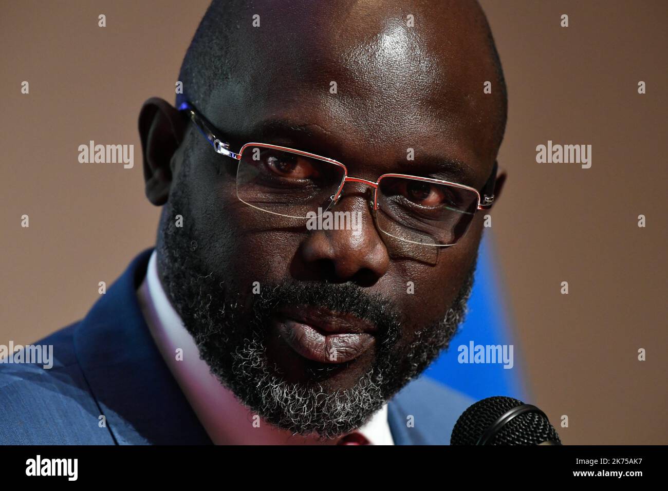 George Weah, former footballer, and new president of the republic of ...