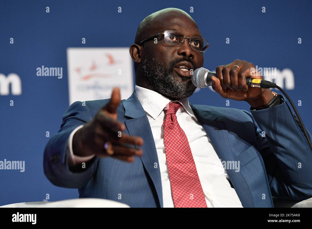 George Weah, former footballer, and new president of the republic of ...