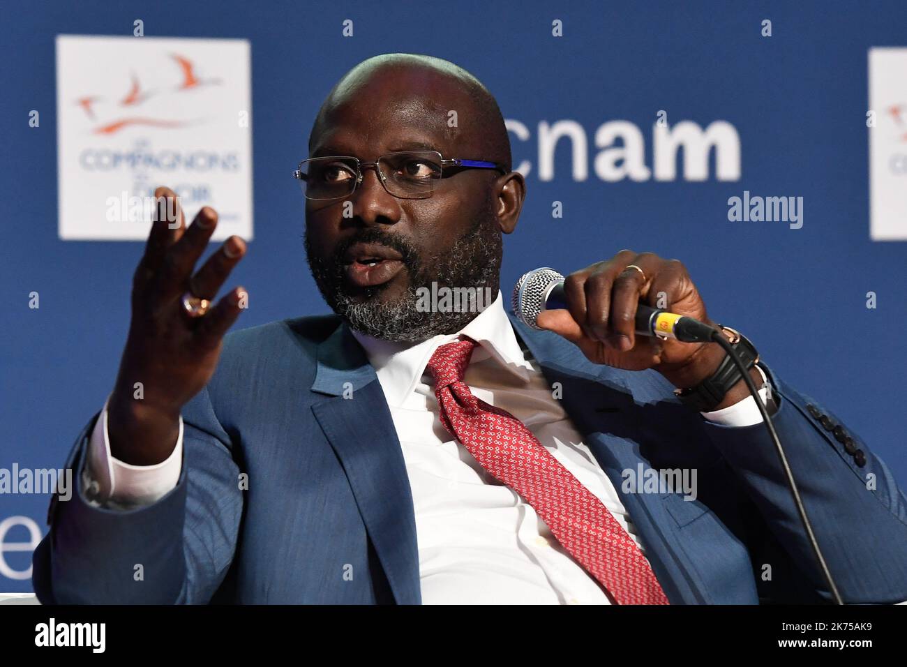 George Weah, former footballer, and new president of the republic of ...
