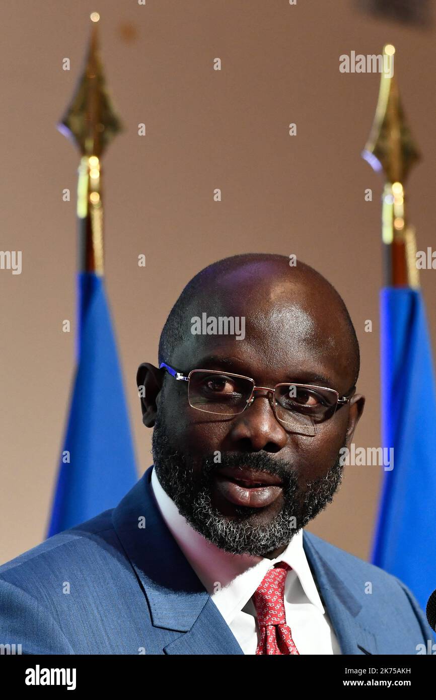 George Weah, former footballer, and new president of the republic of ...