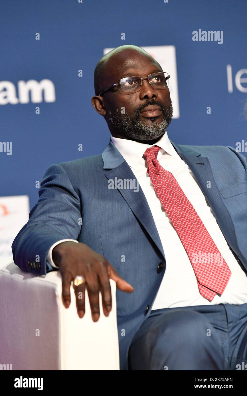 George Weah, former footballer, and new president of the republic of ...