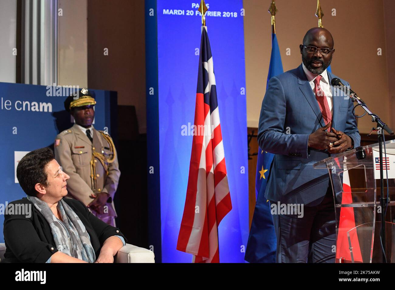 George Weah, former footballer, and new president of the republic of ...