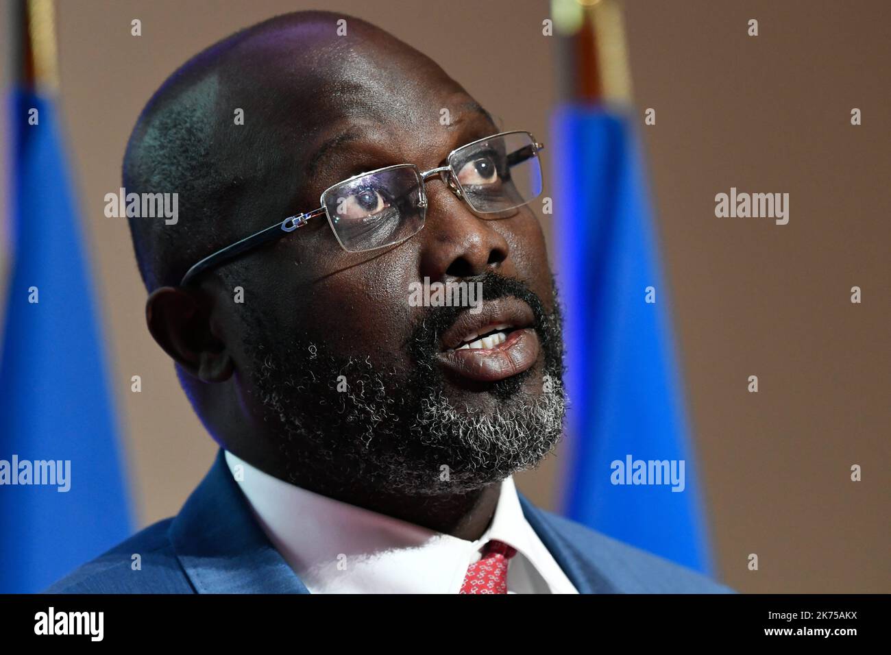 George Weah, former footballer, and new president of the republic of ...