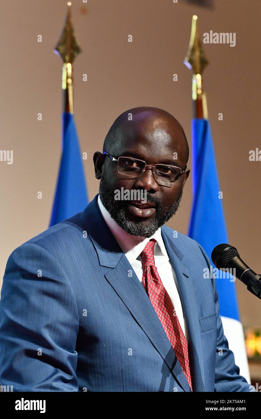 George Weah, former footballer, and new president of the republic of ...