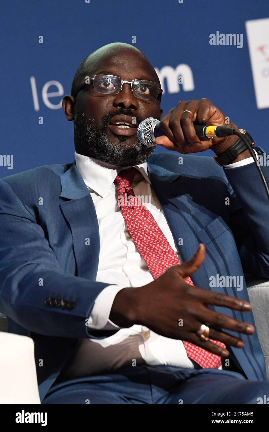 George Weah, former footballer, and new president of the republic of ...
