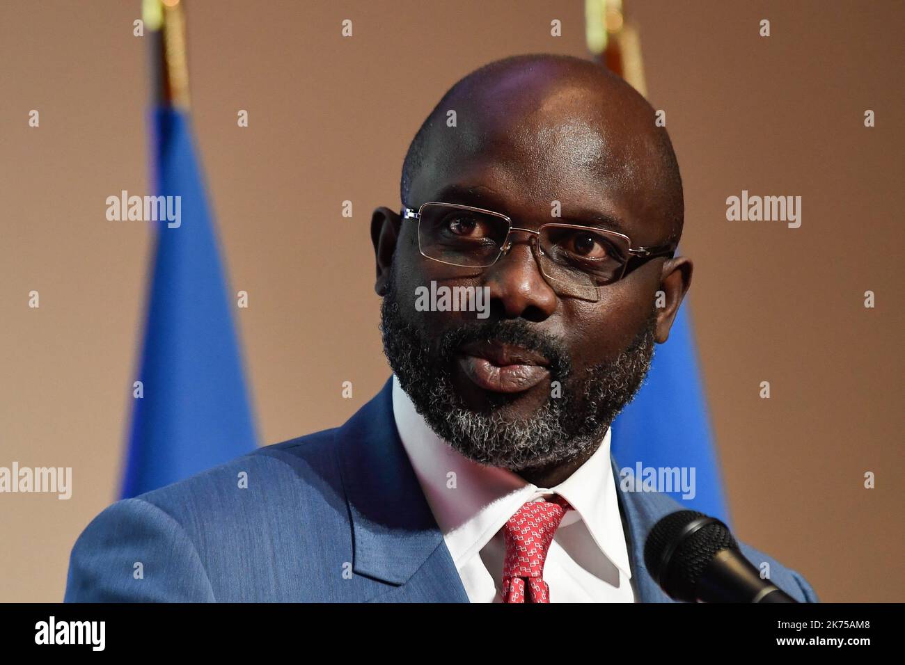 George Weah, former footballer, and new president of the republic of ...
