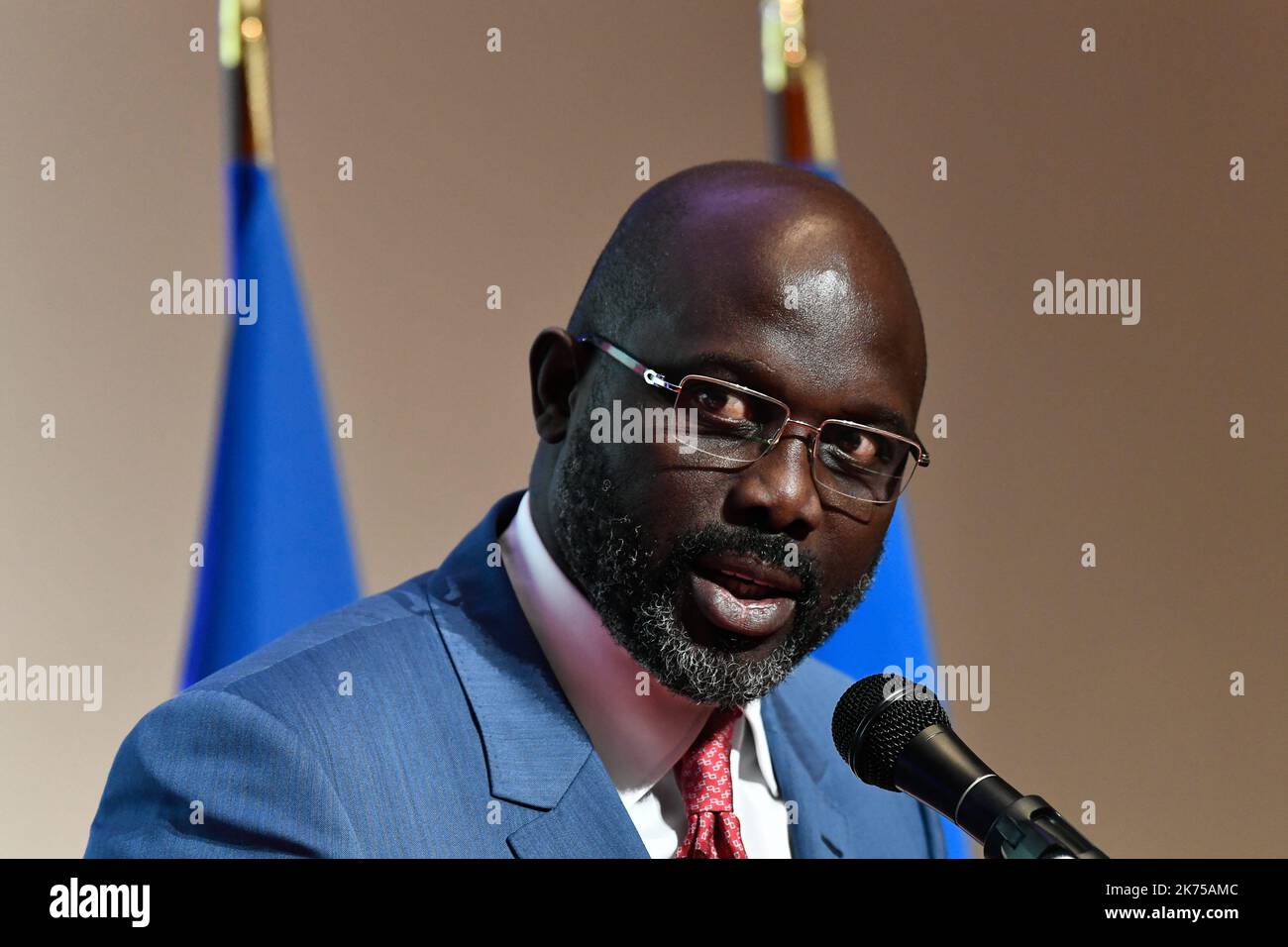 George Weah, former footballer, and new president of the republic of ...