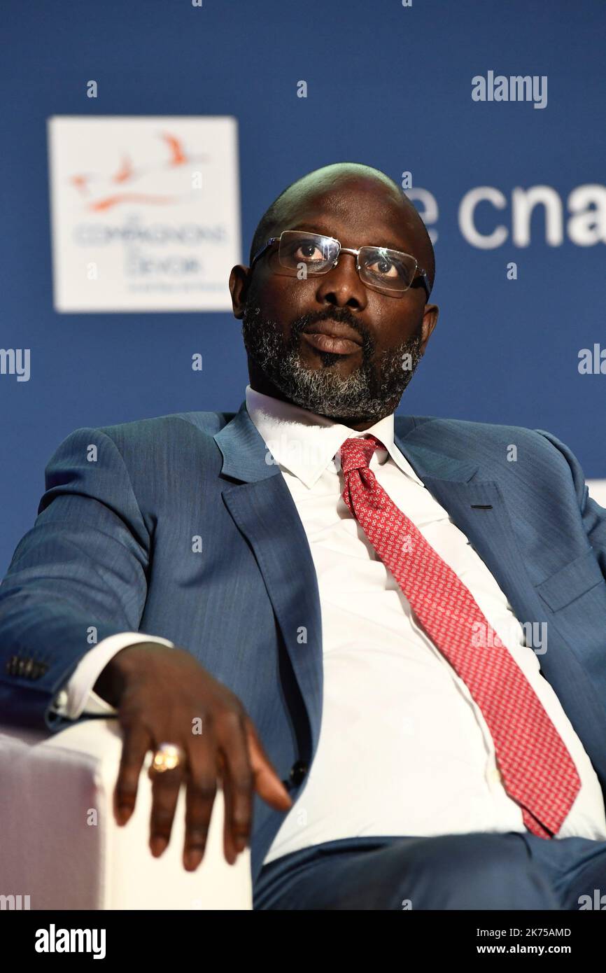 George Weah, former footballer, and new president of the republic of ...