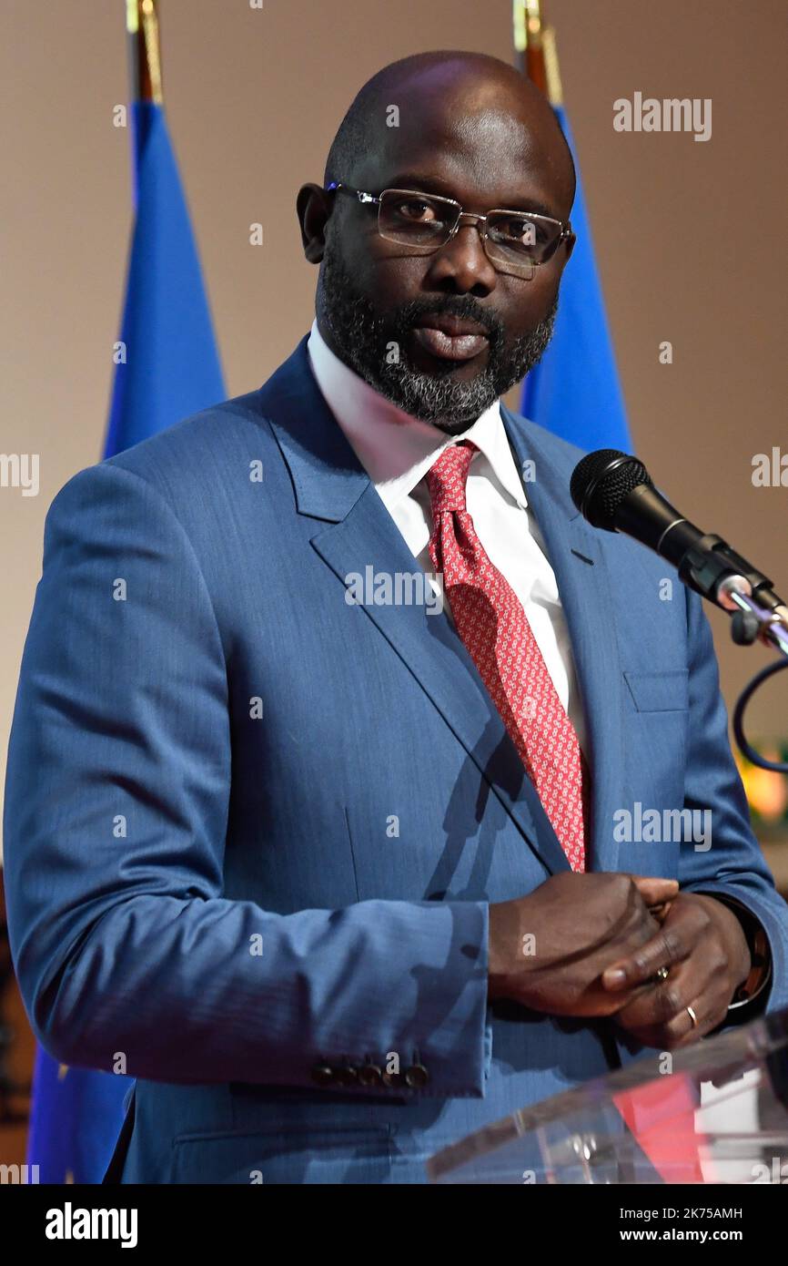 George Weah, former footballer, and new president of the republic of ...