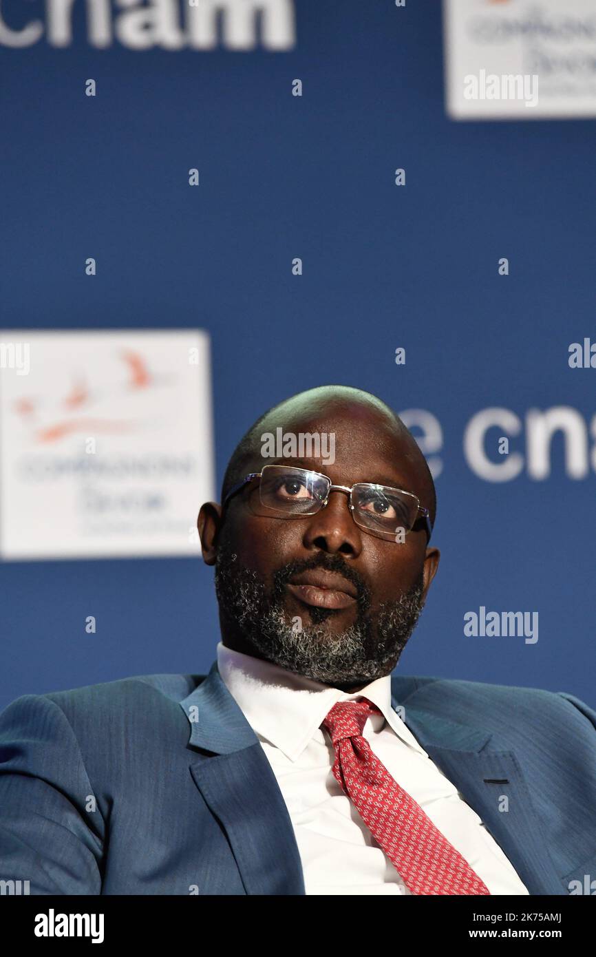 George Weah, former footballer, and new president of the republic of ...