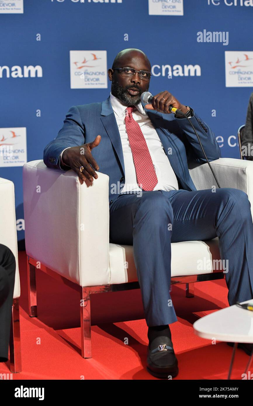 George Weah, former footballer, and new president of the republic of ...