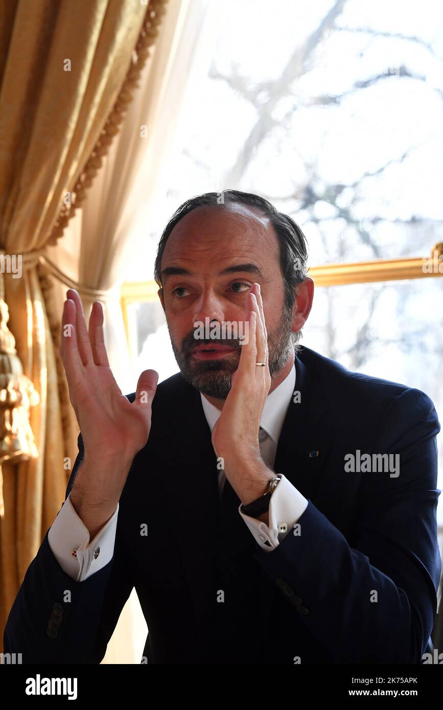 Photo opportunity during an interview with the Prime Minister of France ...