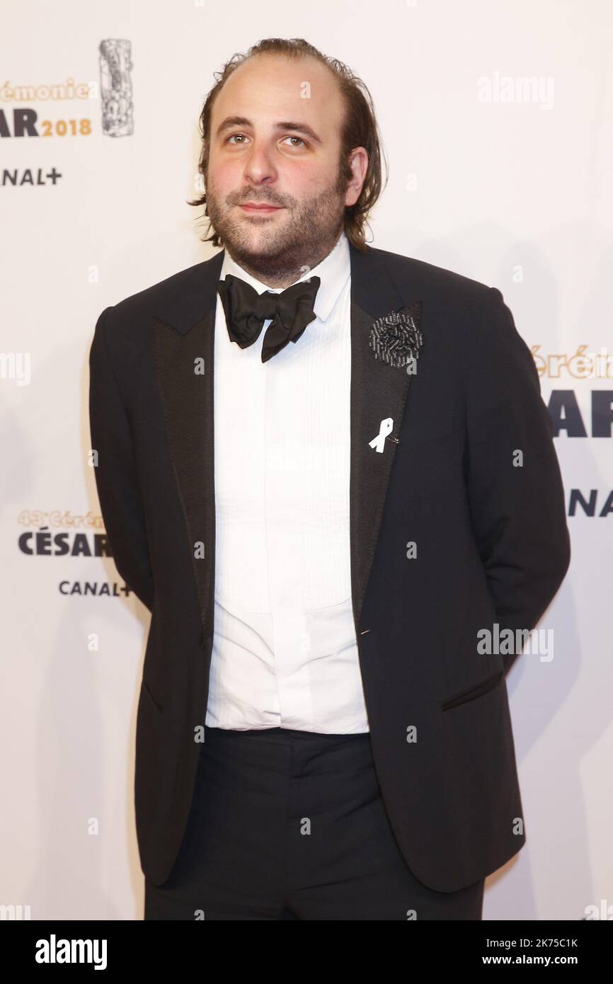 Vincent Macaigne arrives at the Cesar Film Awards 2018 at Salle Pleyel ...