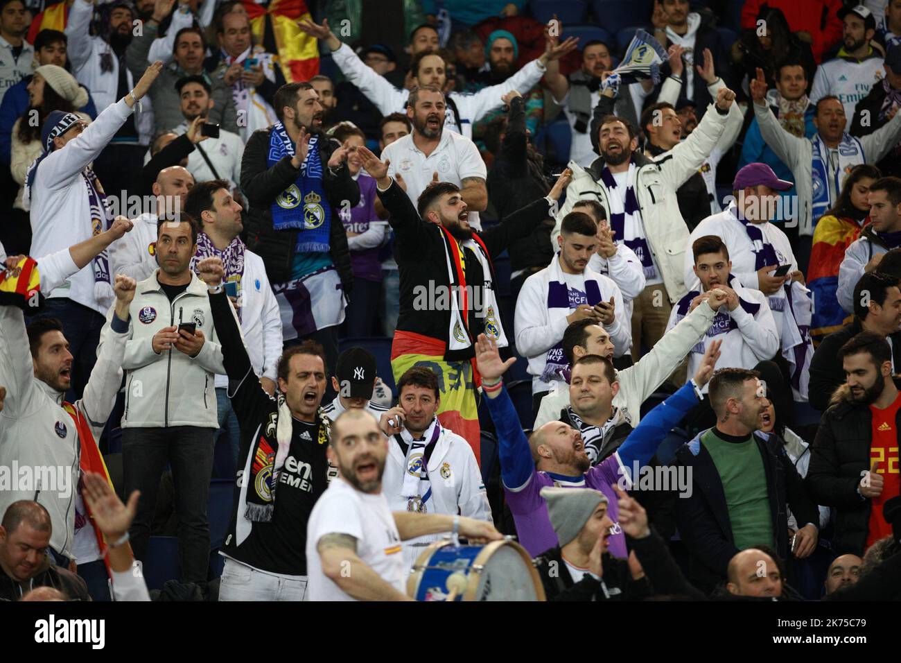 Real Madrid fans in the stands show their support Stock Photo - Alamy