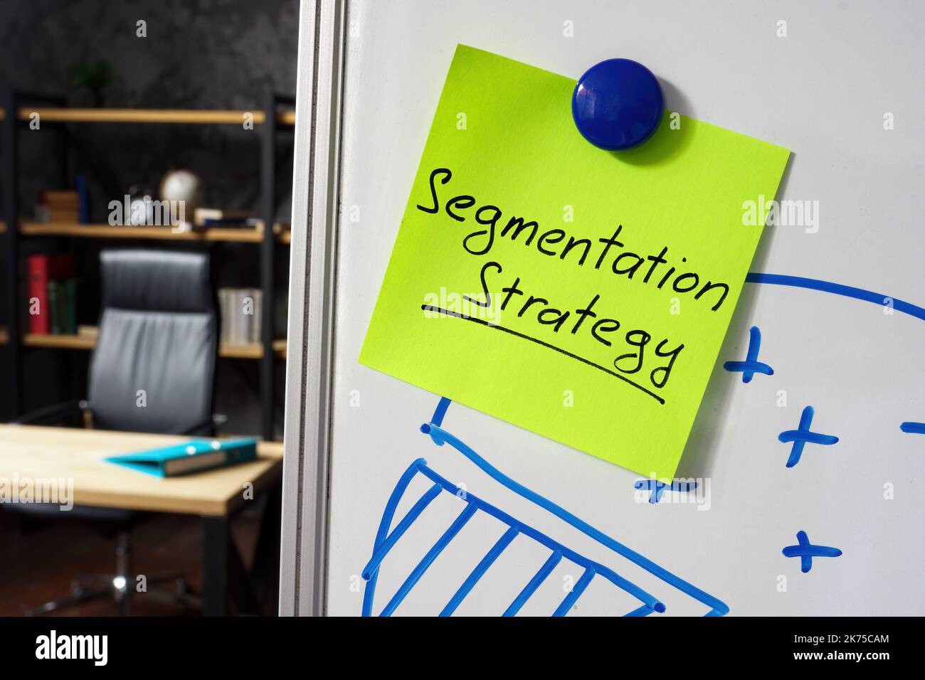 Sticker with words Segmentation strategy on the whiteboard Stock Photo ...
