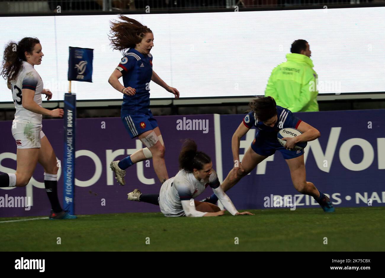 Action de Jessy TREMOULIERE (France) lors de la rencontre de Rugby ...