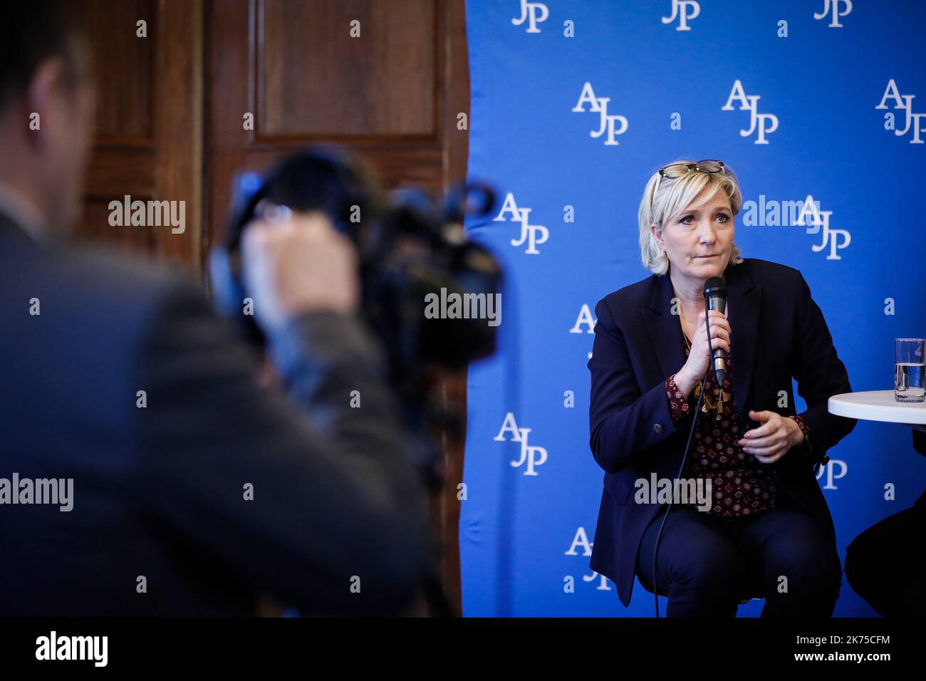 MARINE LE PEN, PRESIDENT OF THE NATIONAL FRONT, IS THE INVITEE OF THE ...