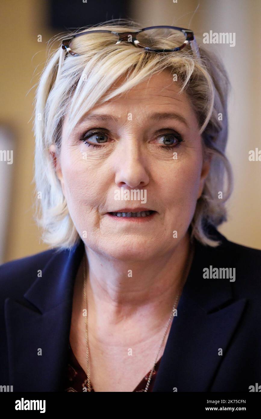 MARINE LE PEN, PRESIDENT OF THE NATIONAL FRONT, IS THE INVITEE OF THE ...