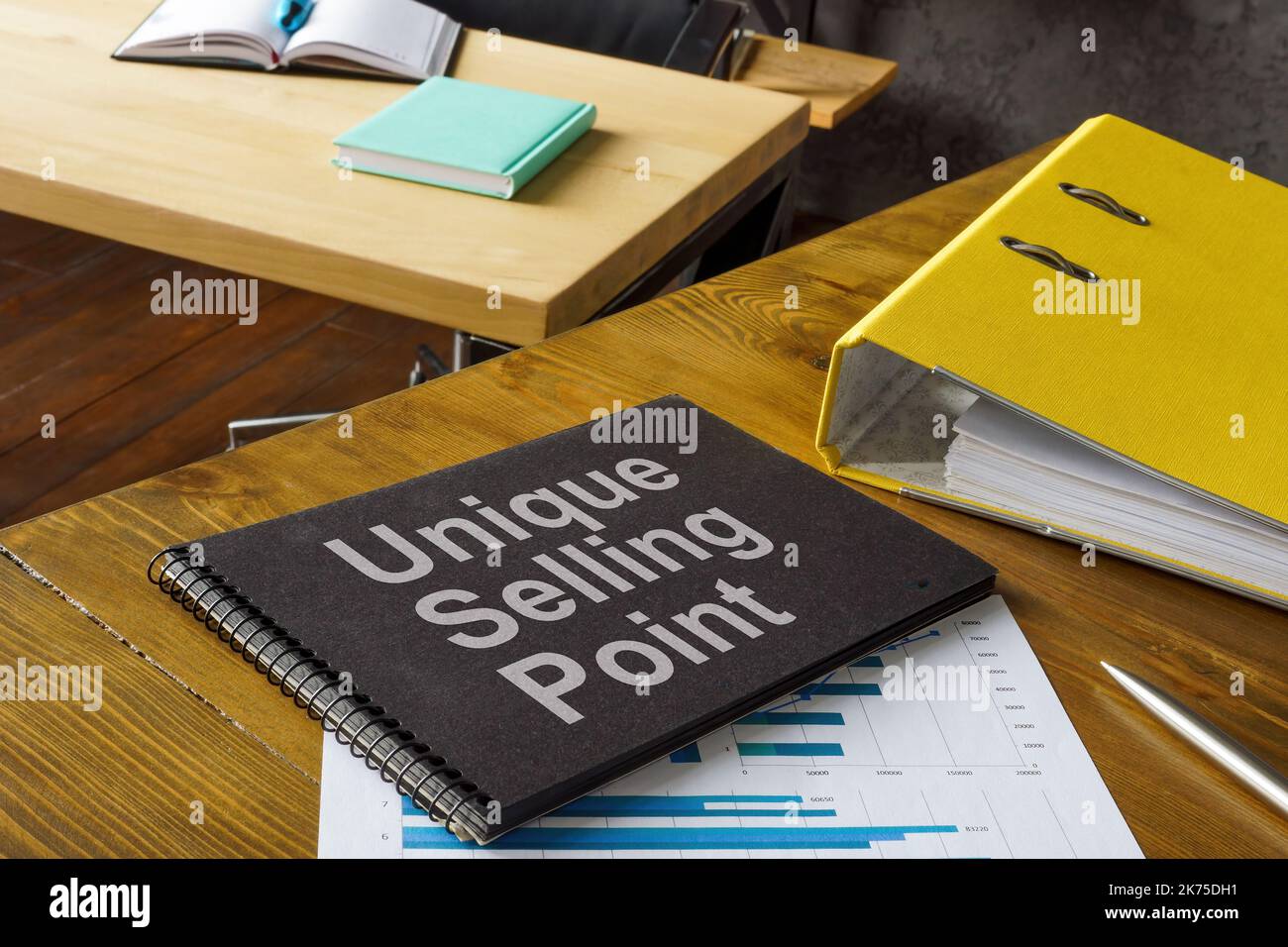 Office table and notepad with USP unique selling point Stock Photo - Alamy
