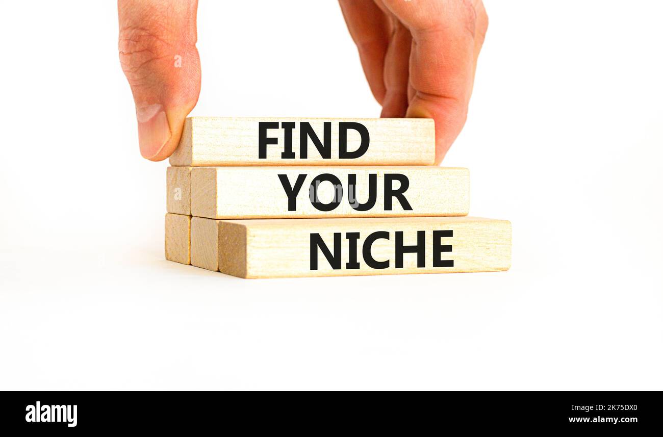 Find your niche symbol. Concept words Find your niche on wooden blocks ...