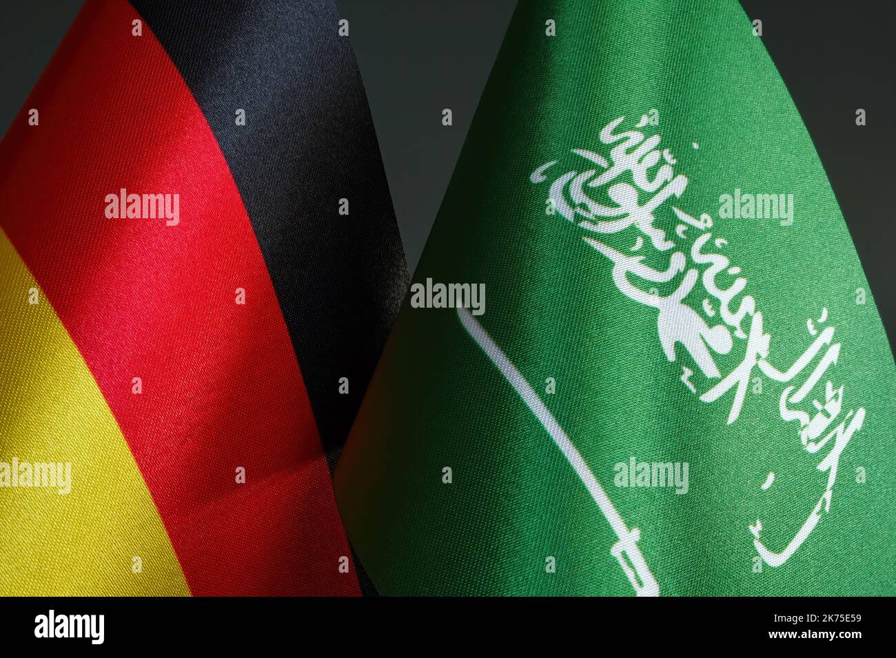 Close-up of small flags of Germany and Saudi Arabia Stock Photo - Alamy