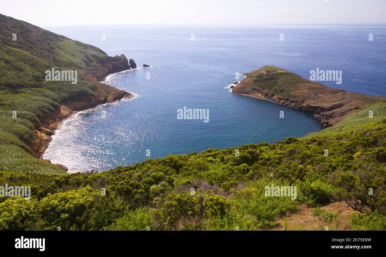Portugal, Azores, Faial Island, Caldeira do Inferno, volcanic crater ...