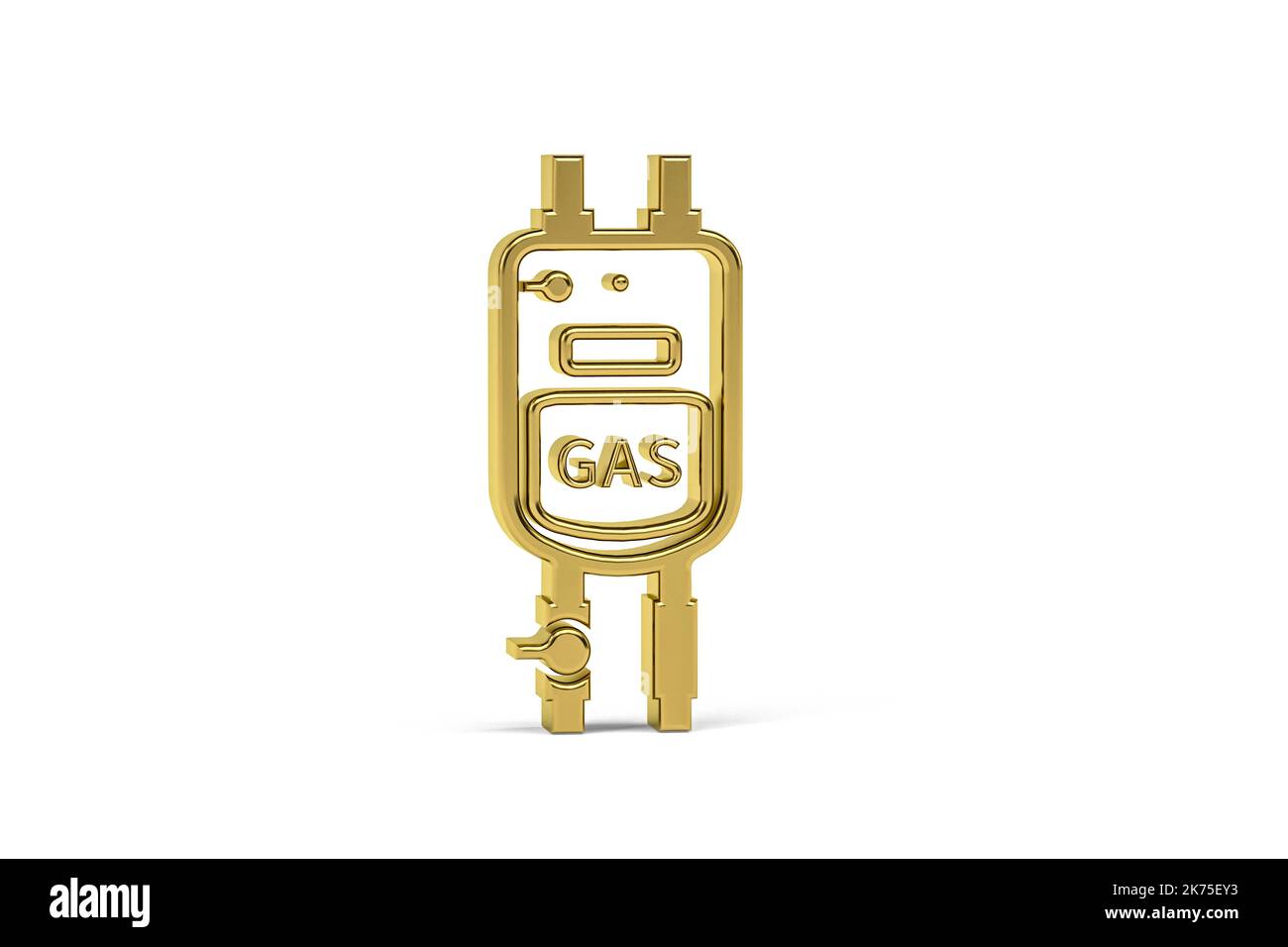 Golden 3d gas meter icon isolated on white background - 3D render Stock ...