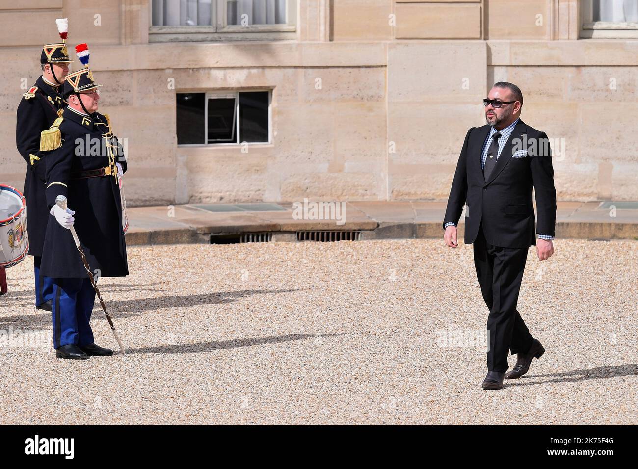 The French president, Emmanuel Macron, receives at the Elysee, Mohammed ...