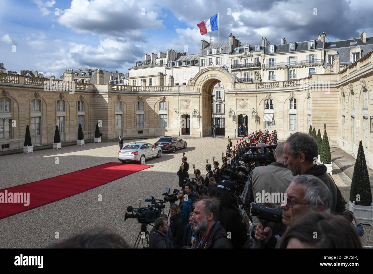 The French president, Emmanuel Macron, receives at the Elysee, Mohammed ...