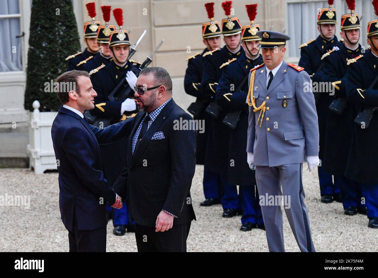 The French president, Emmanuel Macron, receives at the Elysee, Mohammed ...