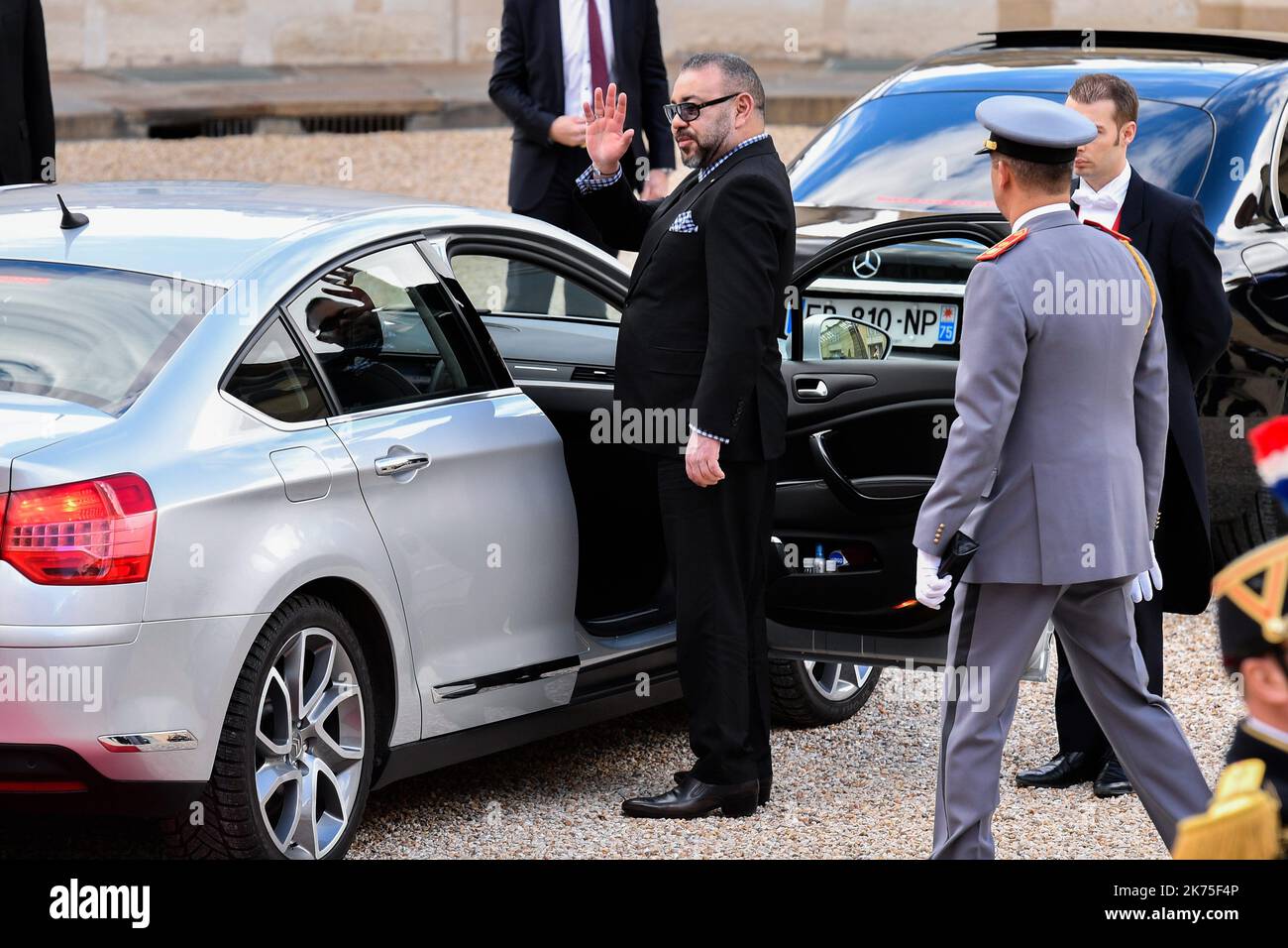 The French president, Emmanuel Macron, receives at the Elysee, Mohammed ...