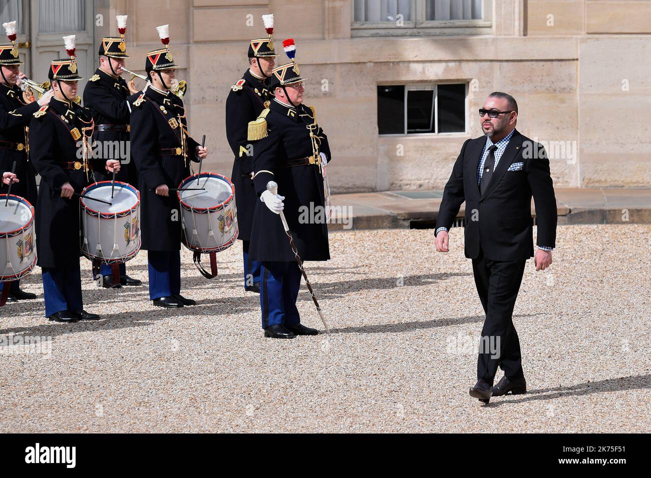 The French president, Emmanuel Macron, receives at the Elysee, Mohammed ...