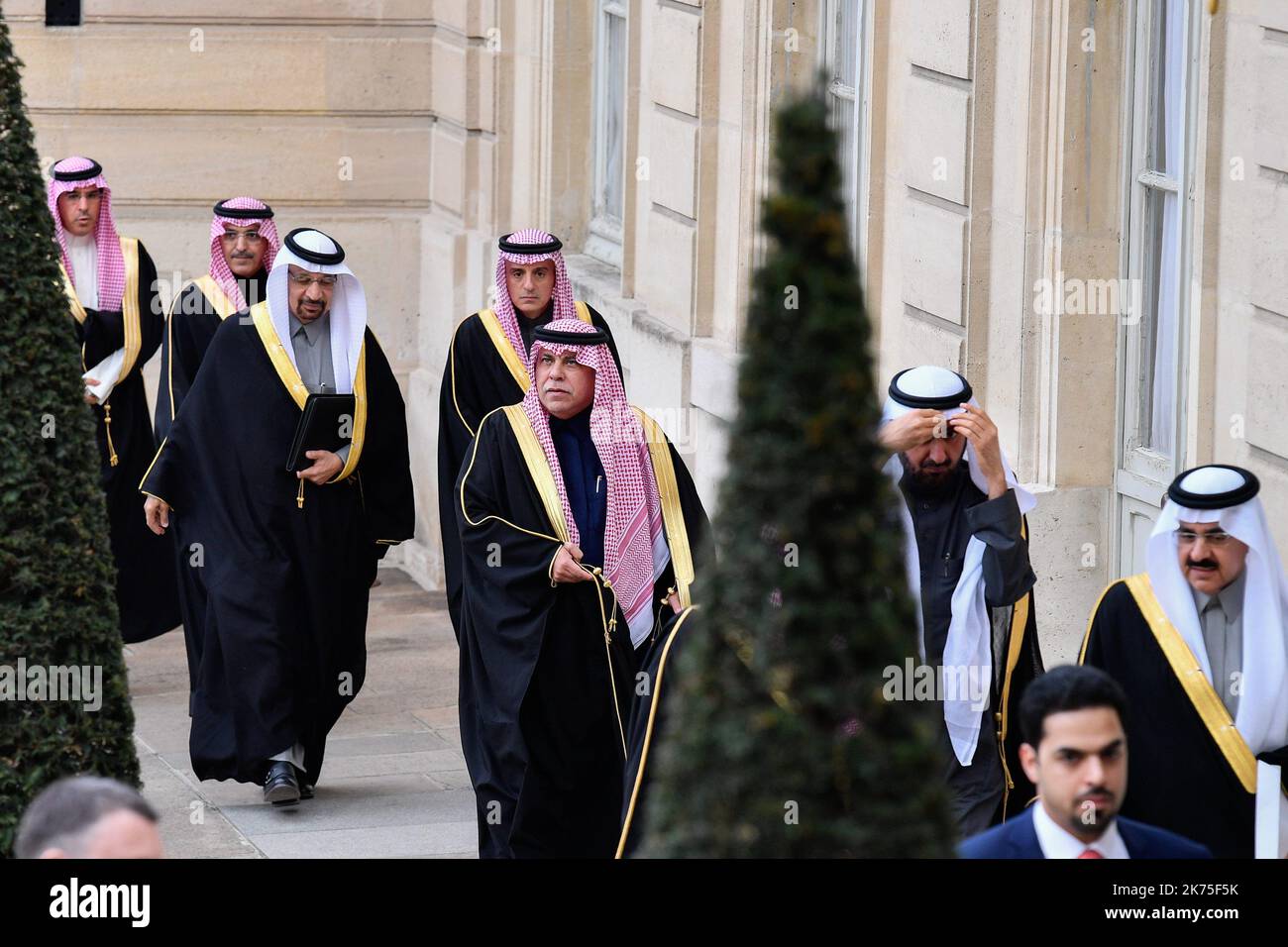 The Saudi delegation at the Elysee Palace, for the reception of Prince ...