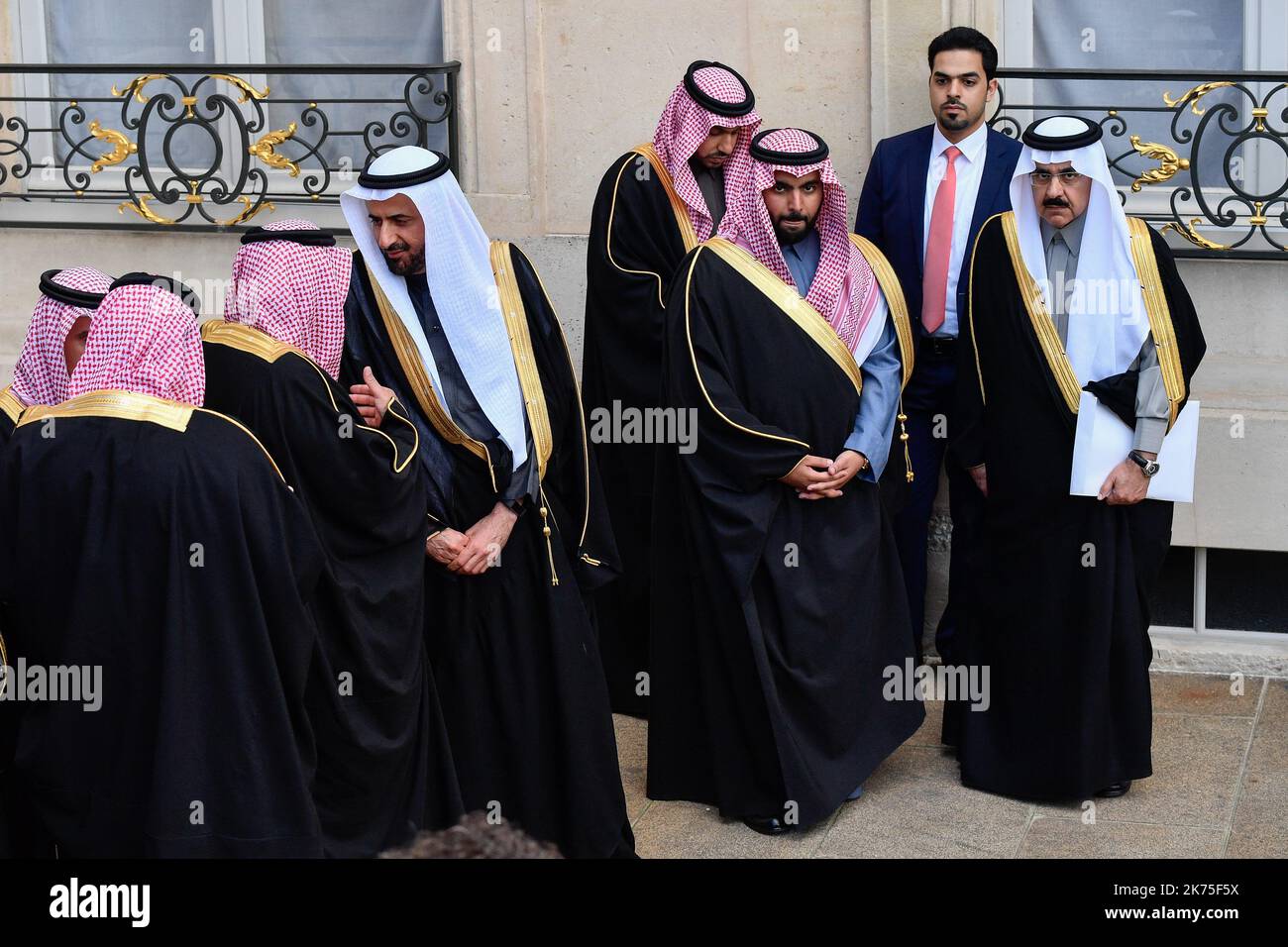 The Saudi delegation at the Elysee Palace, for the reception of Prince ...