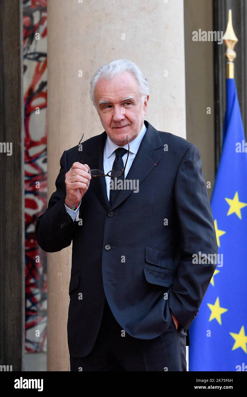 Alain Ducasse at the Elysee Palace for dinner in honor of the Prince ...