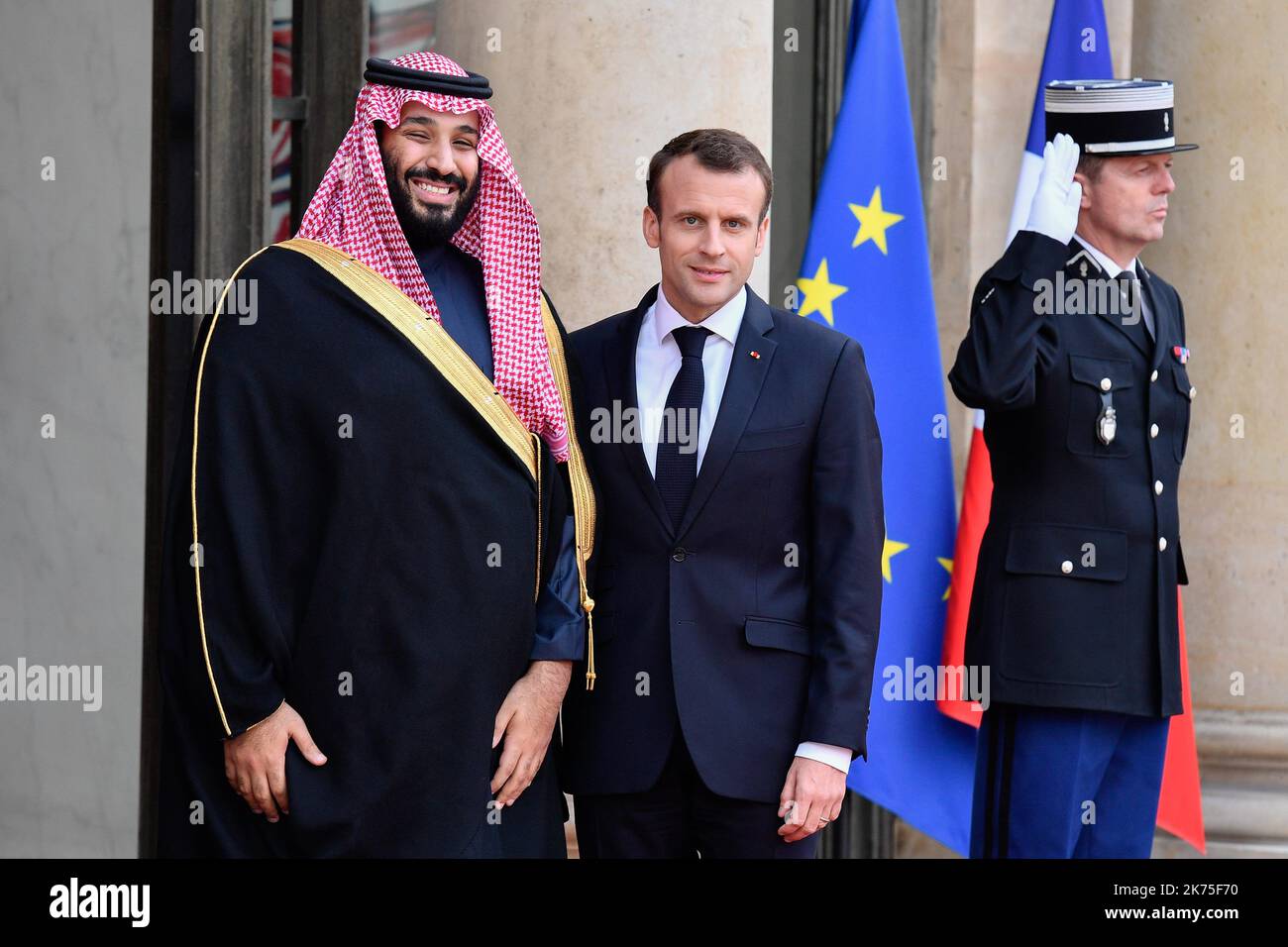 The President of the Republic, Emmanuel Macron received the Hereditary ...