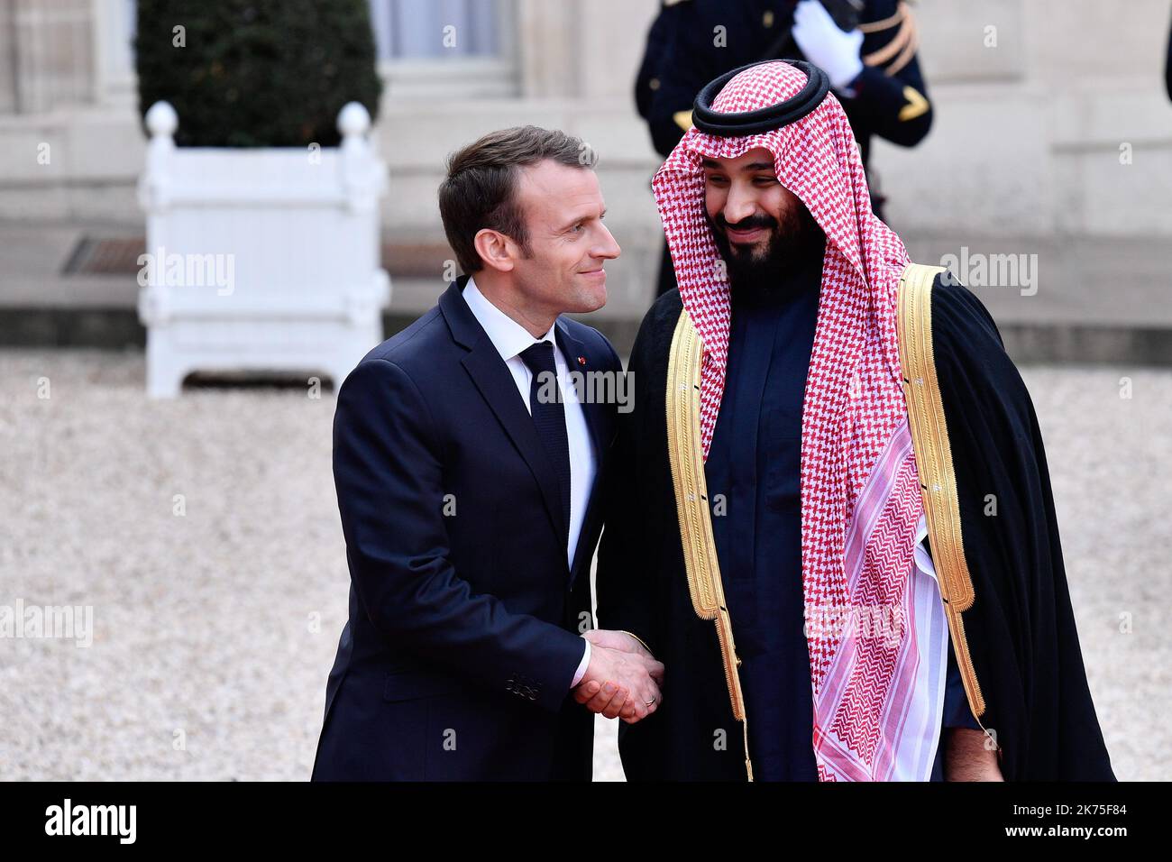 The President of the Republic, Emmanuel Macron received the Hereditary Prince Mohamed Bin Salman ...