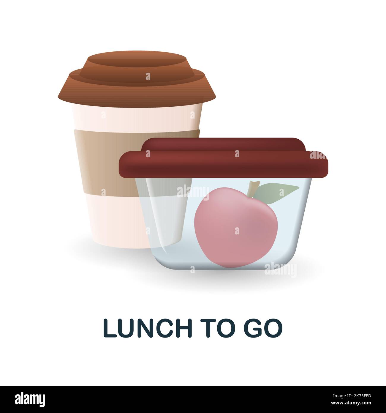 Lunch To Go icon. 3d illustration from back to school collection ...
