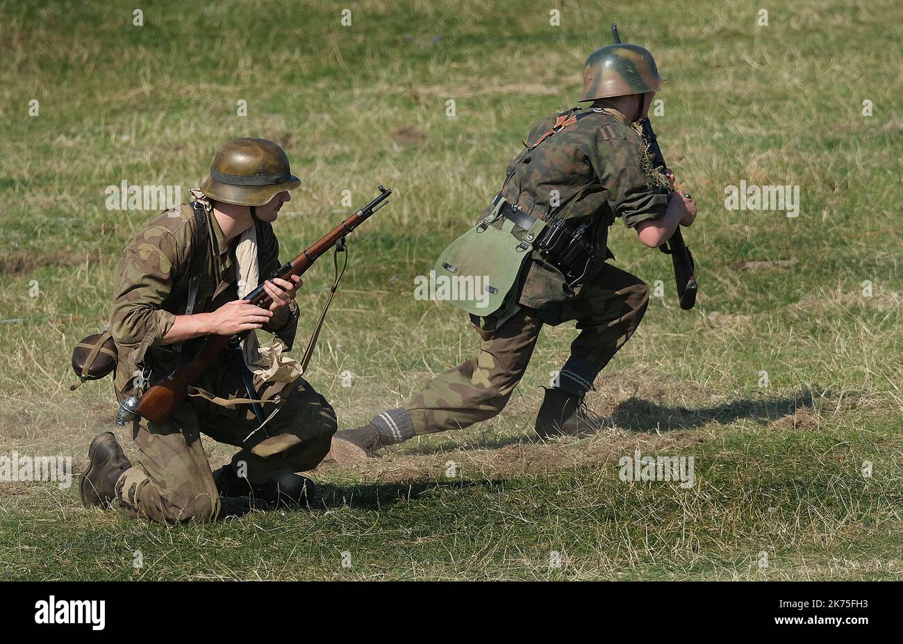0The Yorkshire Wartime Experience show. Leeds, UK, August 2022. Military Re-enactment with ...
