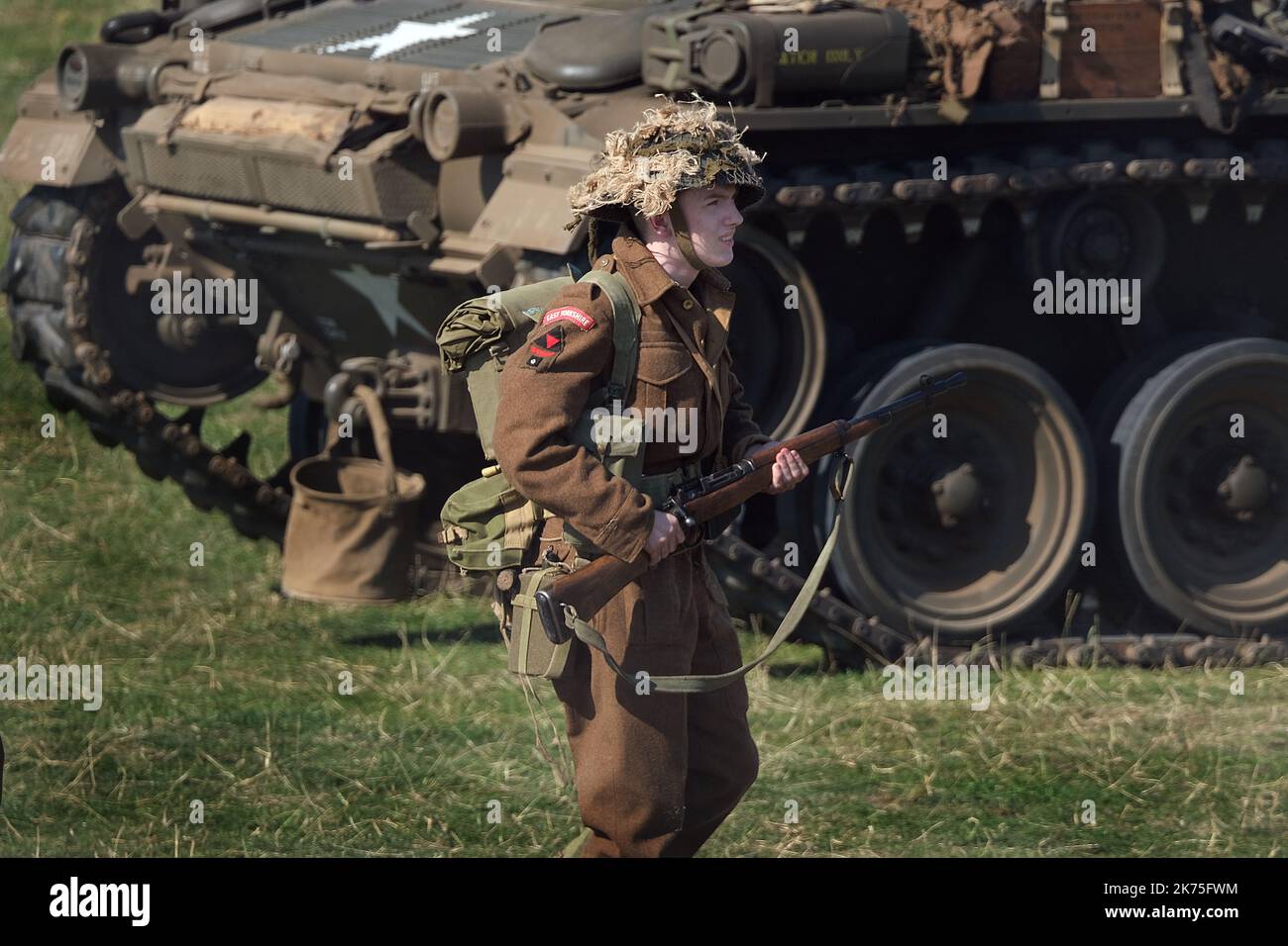 0The Yorkshire Wartime Experience show. Leeds, UK, August 2022. Military Re-enactment with ...