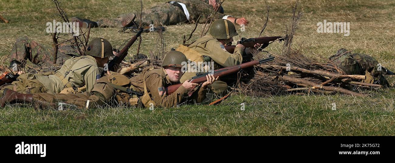 0The Yorkshire Wartime Experience show. Leeds, UK, August 2022. Military Re-enactment with ...