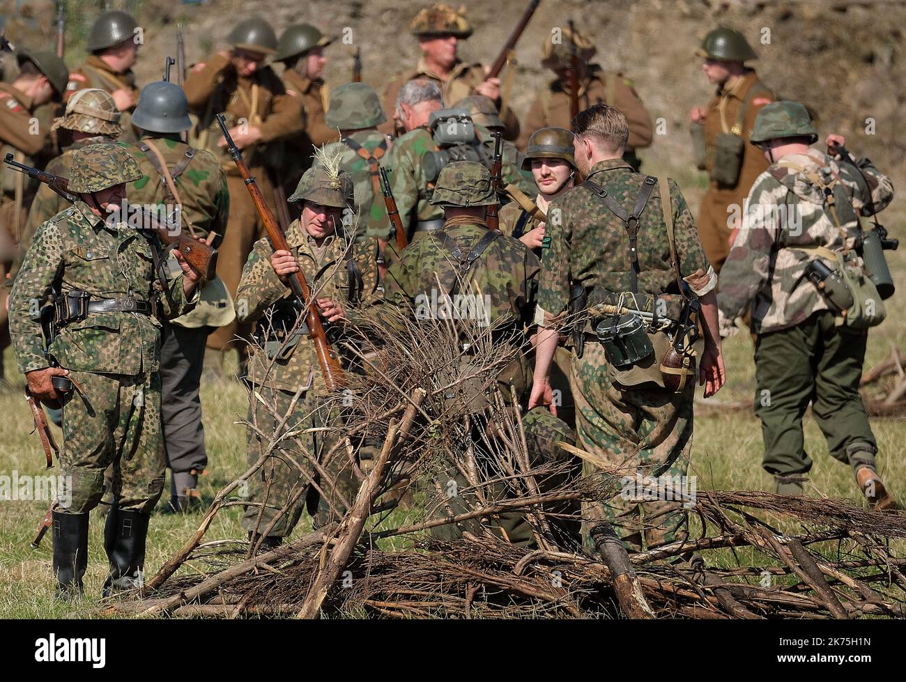 0The Yorkshire Wartime Experience show. Leeds, UK, August 2022. Military Re-enactment with ...
