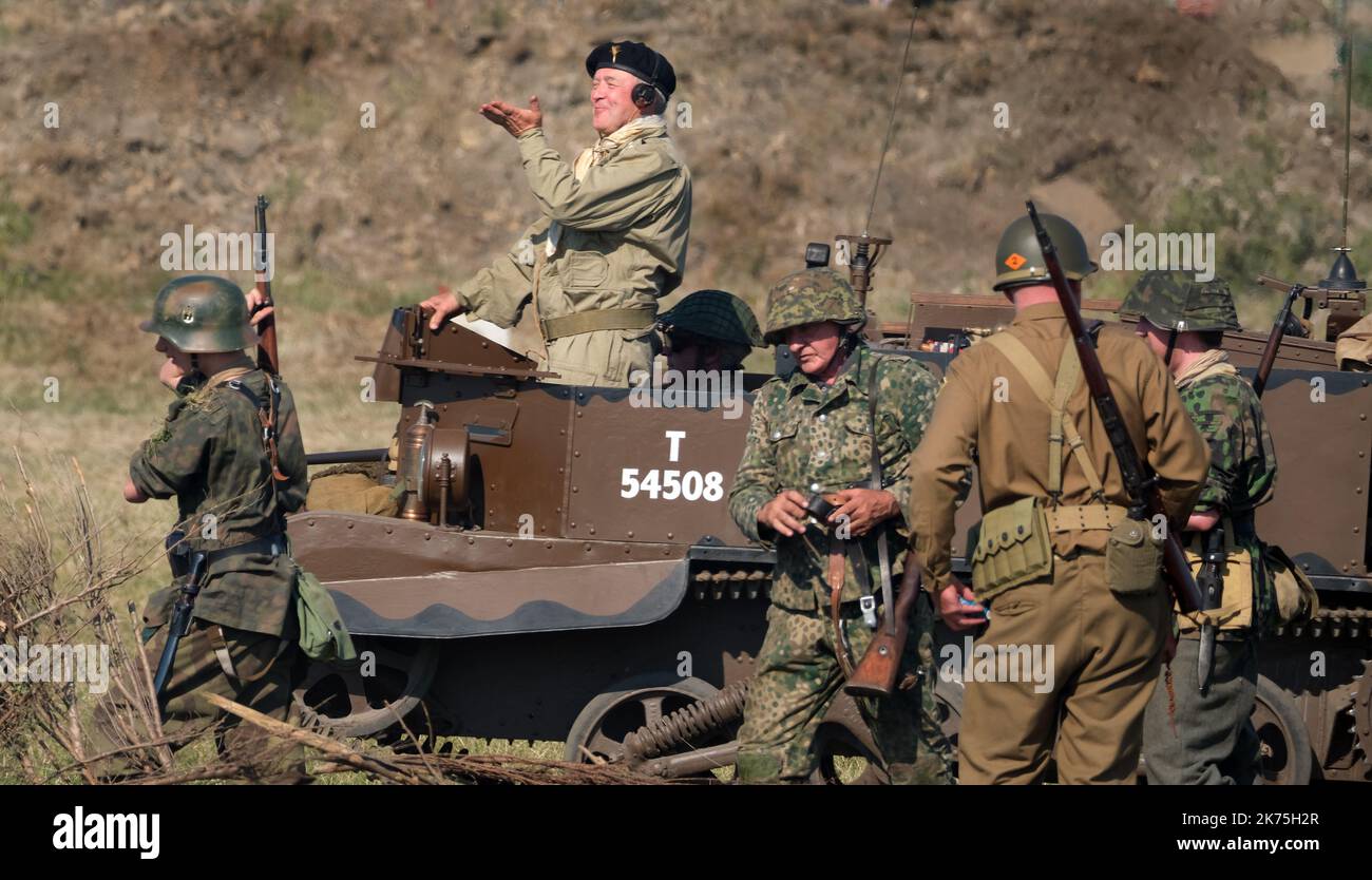 0The Yorkshire Wartime Experience show. Leeds, UK, August 2022. Military Re-enactment with ...