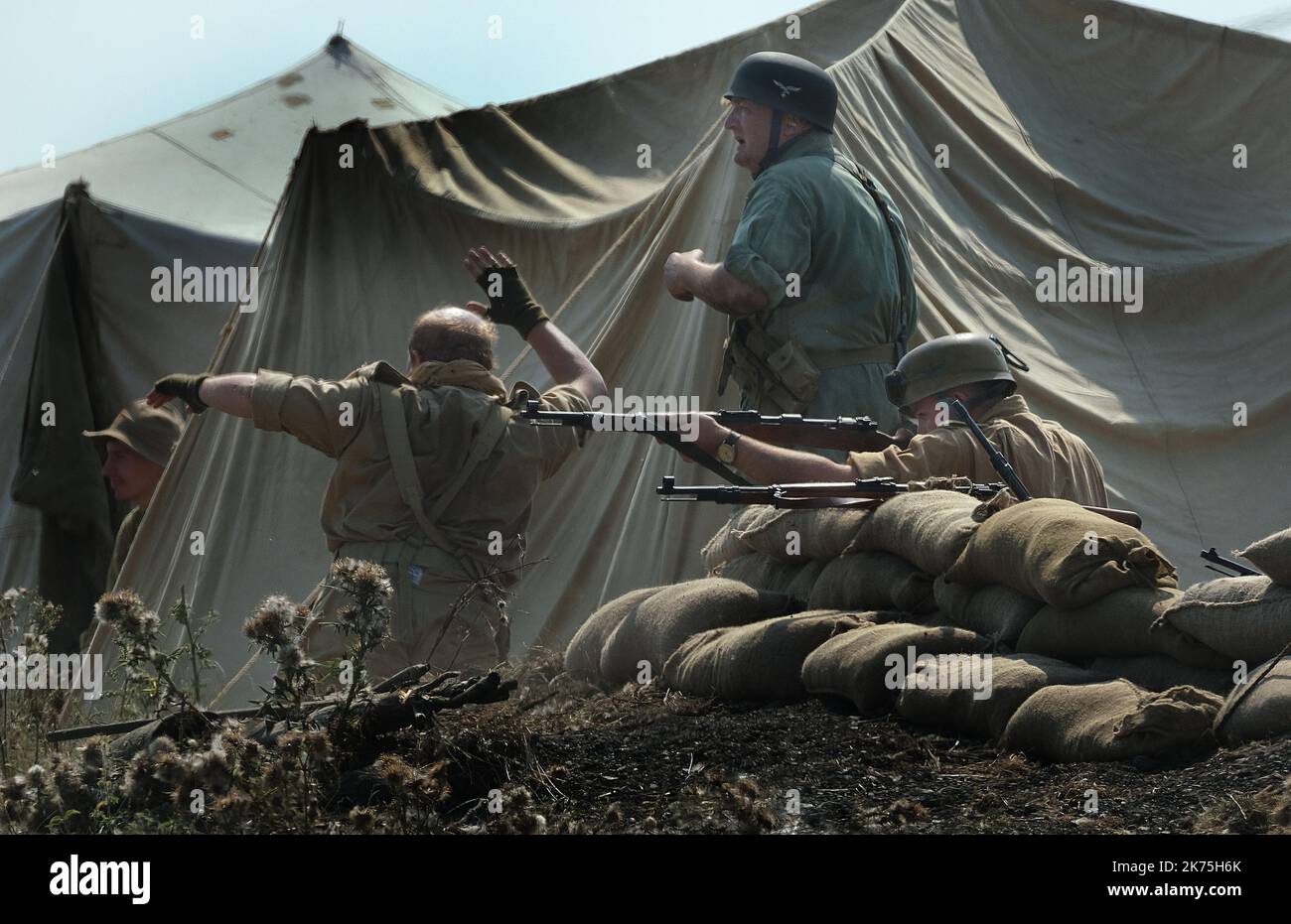 0The Yorkshire Wartime Experience show. Leeds, UK, August 2022. Military Re-enactment with ...