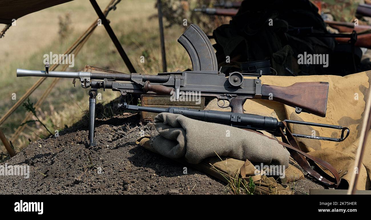 0The Yorkshire Wartime Experience show. Leeds, UK, August 2022. Military Re-enactment with ...
