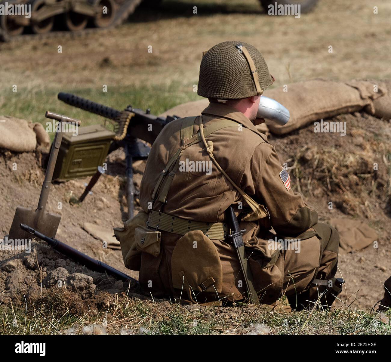 0The Yorkshire Wartime Experience show. Leeds, UK, August 2022. Military Re-enactment with ...